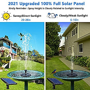 NVRGIUP 3W Solar Fountain Pump for Bird Bath, 2021 Latest Upgraded Pluggable Solar Garden Fountain With 7 Kinds of Sprayers, Perfect for Outdoors, Pool, Patio, Yard, Swimming Pool, Fish Tank and Pond