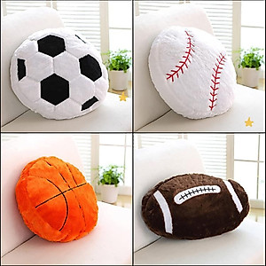 18 Inch Football Throw Pillow Sports Pillow Soccer Plush Pillow Sport Theme Cushion Stuffed Pillow Soft and Durable Sports Toy Pillow Suitable forSofa Decorations andChildren's Giftsfor BoysandGirls