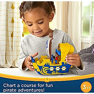 Fisher-Price Santiago of the Seas Preschool Toys Santiago Figure & El Bravo Pirate Ship Set for Pretend Play Ages 3+ Years