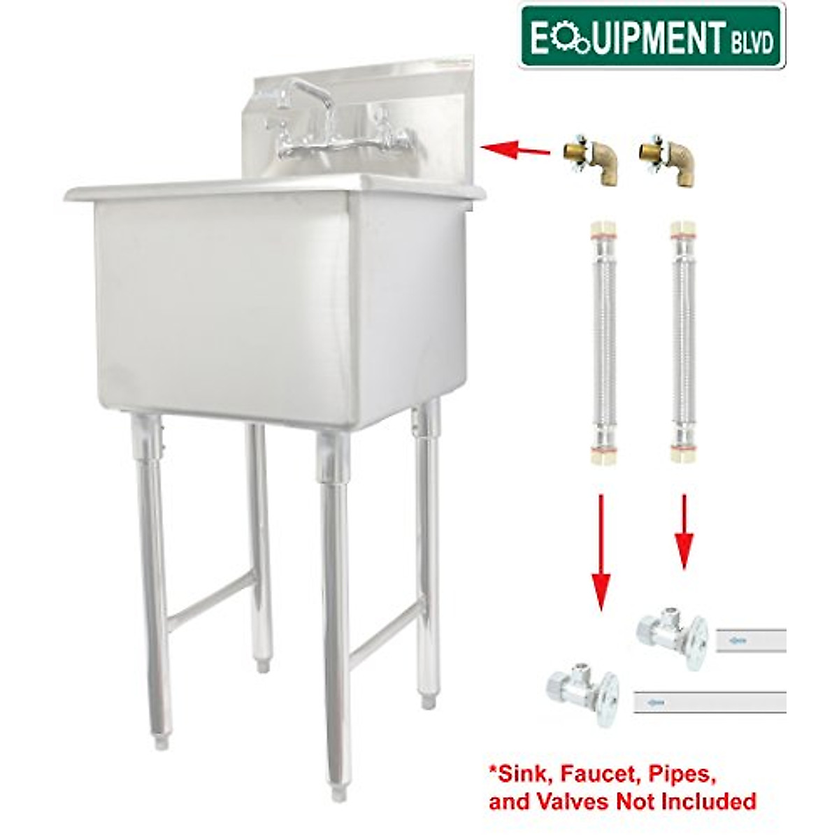 EquipmentBlvd 2 Sets of Wall Mount Faucet 1/2" NPT Tapered Brass Mounting Kit for AA Faucet, BK Resource, T&S, Fisher