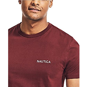 Nautica Men's Short Sleeve Solid Crew Neck T-Shirt, Royal Burgundy, X-Large