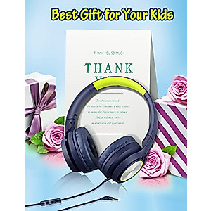 Voopwink Kids Headphones with Microphone, Wired Over Ear Headsets with Limited Volume 85dB/ 94dB for Boys Girls Teens Children Online School/Travel/iPad/Tablet/Cellphone