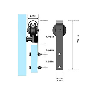 YIGOLD 9ft Barn Door Hardware Kit, Hardware for Sliding Barn Door, Antique Style, Sliding Smoothly Quietly, Factory Outlet Upgraded Version Quality Carbon Steel (I Shape Hanger)
