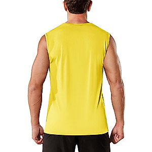 TACVASEN Mens Sun Tank Tops Mens Yellow Sleevelss Shirts Mens Tank Top Workout Men's Tank Tops Undershirts Mens Sleeveless Tee Shirts