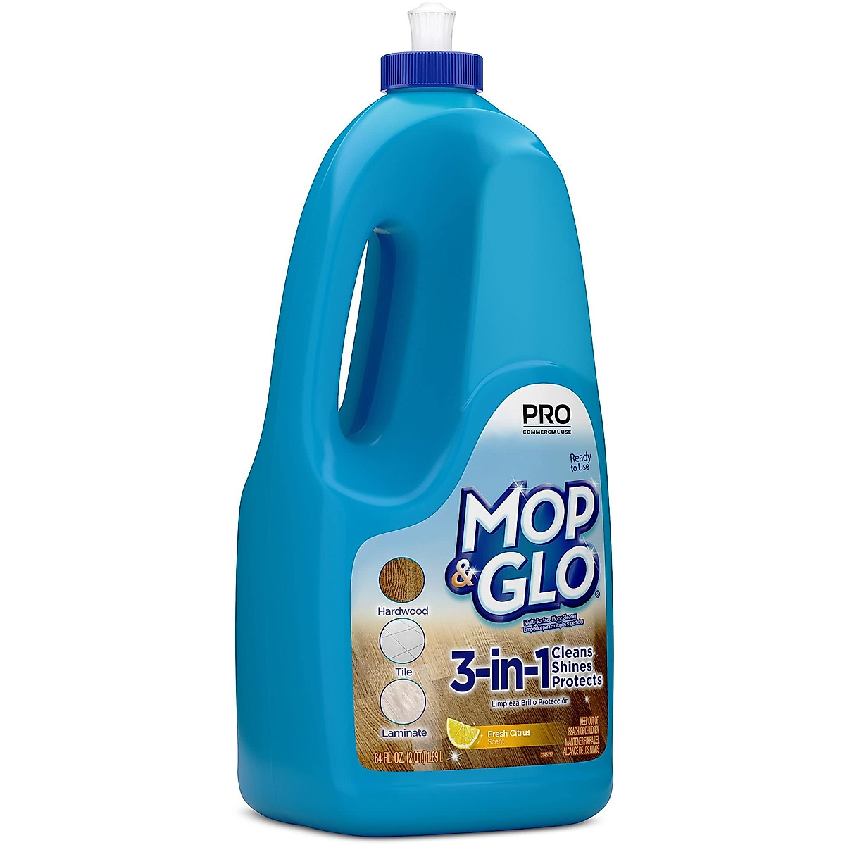 Mop & Glo Multi-Surface Floor Cleaner, Lemon Scent, 64 Oz Bottle, Case Of 6