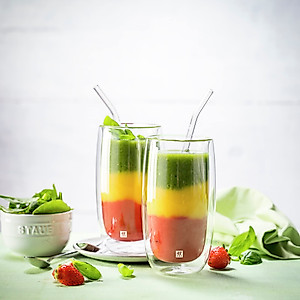 ZWILLING Sorrento 5-pc Bent Glass Straw Set - Clear