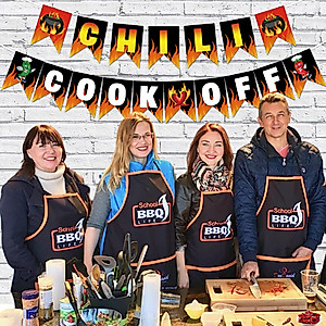 QOUBAI Chili Cook Off Decorations Banner Red Hot Chili Party Decoration Pepper Chili Cook Off Banner Chili Contest Pennant Chili Cook Off Prizes for Chili Party Supplies Chili Cooking Competition