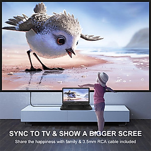 YOOHOO 16.9" Portable DVD Player with 14.1" Swivel HD Large Screen, DVD Player Portable with 6Hrs Playtime, Last Memory, Support USB/SD Card/Sync TV, Region-Free, Support Multiple Discs, Black