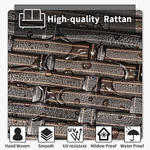 Homall 4 Pieces Outdoor Patio Furniture Sets Rattan Chair Wicker Conversation Sofa Set, Indoor Backyard Porch Garden Poolside Balcony Use (Beige)