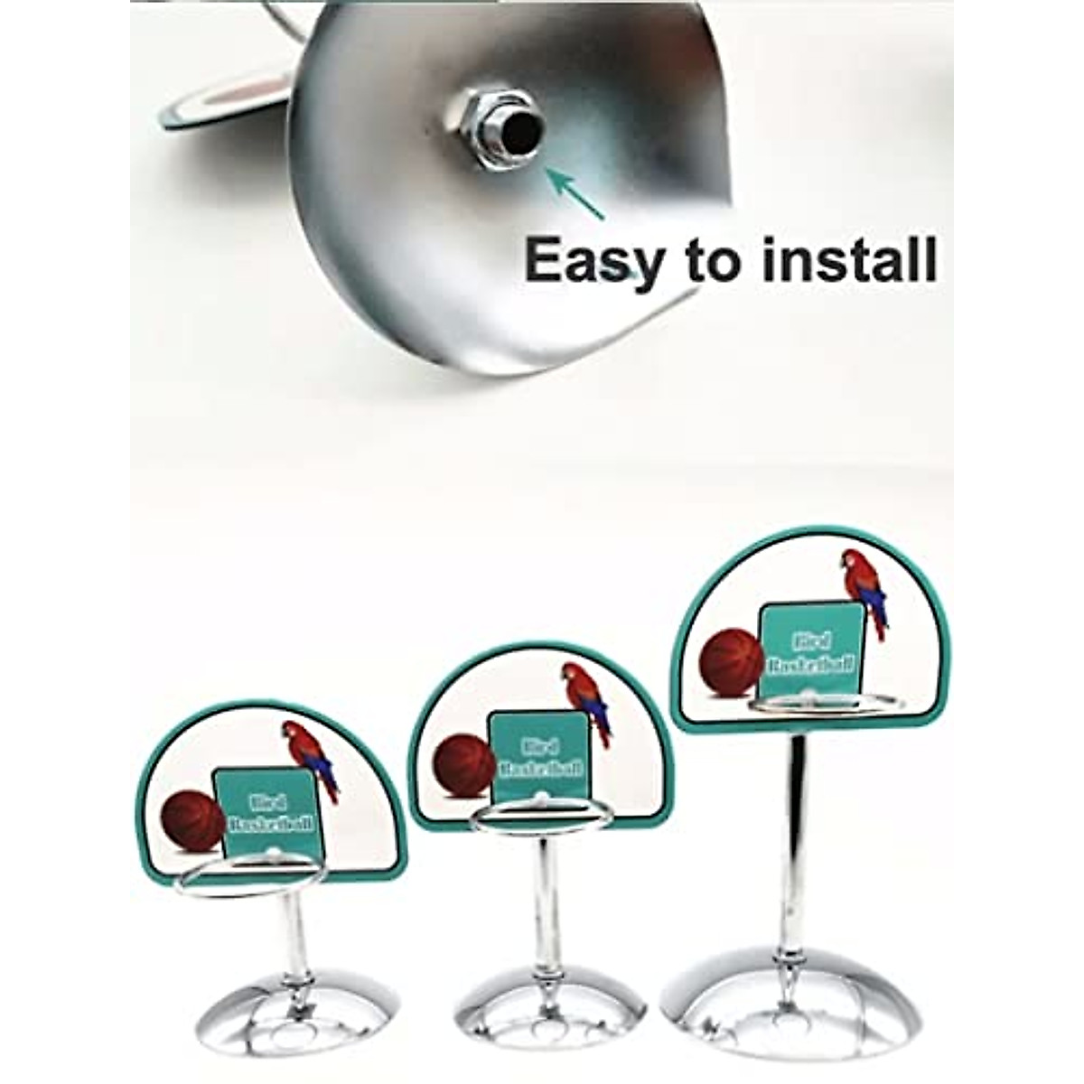 YANQIN Bird Toys, Bird Trick Tabletop Toys, Bird Training Basketball Stacking Color Ring Toys Sets with Screwed Base - Parrot Chew Ball Foraging Toys Developing Bird Intelligence (Medium)