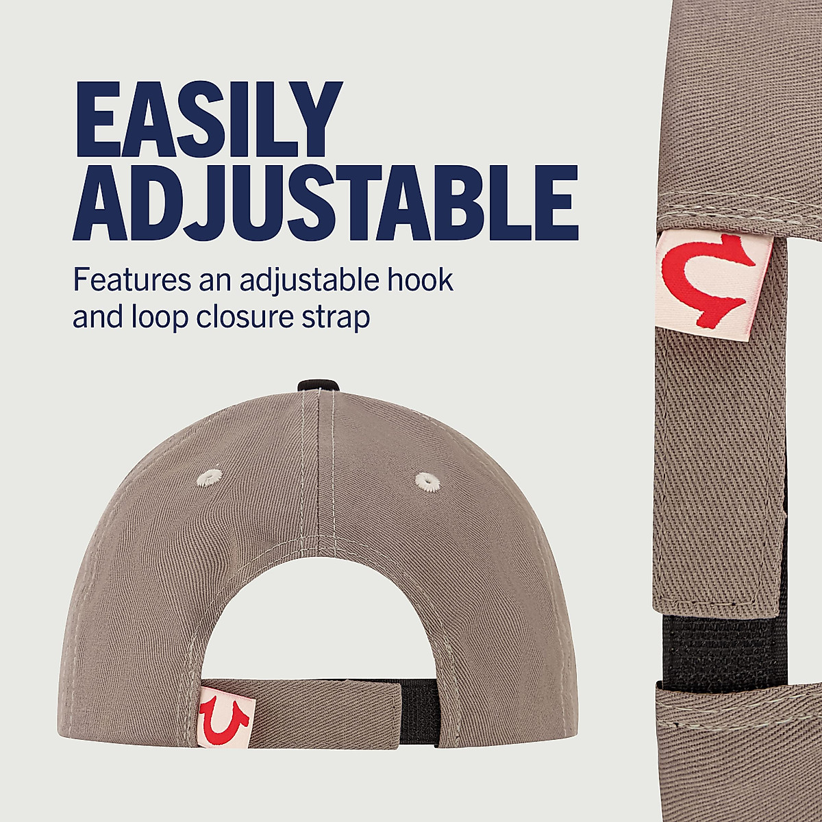 True Religion Kids Hat with Buddah Logo, 5 Panel Cotton Twill, Adjustable Baseball Cap, Black, One Size