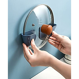 Tendiren Pot Lid Organizer, 6 Pairs of Adjustable Wall Mount Pot Lid Holder Cabinet Door, Pot and Pan Hangers for Kitchen Wall Mount, Cabinet Door Lid Organizer, Save More Space