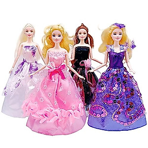 5 Sets Doll Clothes Handmade Doll Dress for 11.5 Inch Doll Wedding Party Dresses Gown Outfit Costume Suit for 11.5 inch Dolls Random Styles