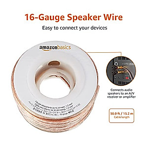Amazon Basics 16-Gauge Speaker Wire Cable, 50 Feet