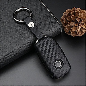 M.JVisun Soft Silicone Rubber With Carbon Fiber Texture Pattern Skin Cover Protector For Volkswagen Fob, Car Keyless Entry Remote Key Fob Case For VW Volkswagen 2 3 Buttons Fob Remote Key - Black
