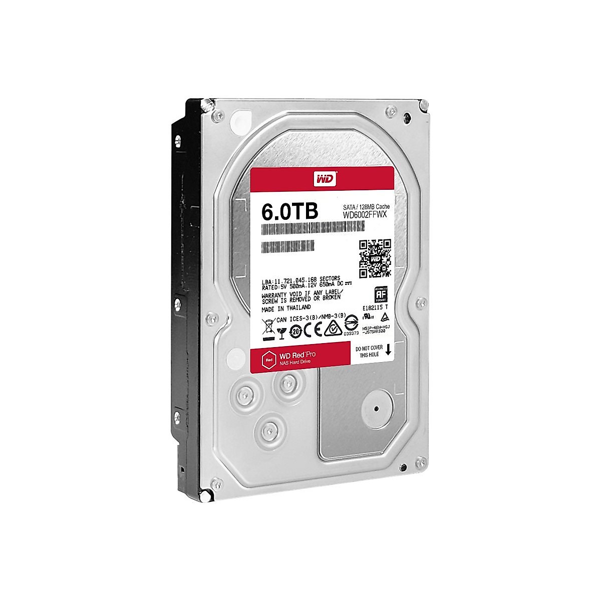 WD Red Pro 6TB 3.5-Inch SATA III 7200rpm 128MB Cache NAS Internal Hard Drive (WD6002FFWX)