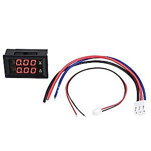 Digital Voltmeter Ammeter 3 Digit DC 0-100V 50A/100A Voltmeter Ammeter Gauge Dual LED Panel Red Blue(1)