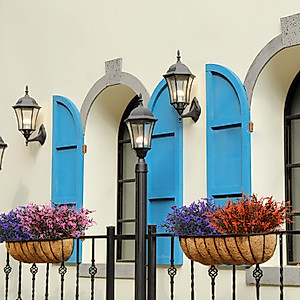 Purple Artificial Lavender 12Pcs Lavenders Plant Faux Flowers Artificial Plants Outdoor Plastic Flowers Uv Resistant Lavender Bouquet Fake Flowers Outdoor Kitchen Garden Window Home Front Porch Decor