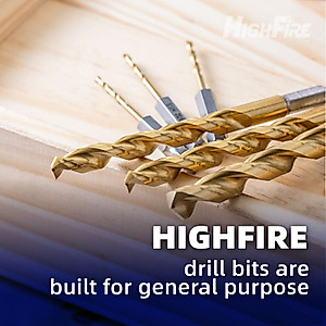 HIGHFIRE 3/32 Inch Twist Hex Shank Drill Bits, HSS Sharp Impact Driver Drill Bits for Steel, Copper and Aluminum Alloy (Pack of 12 Identical Pcs)