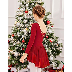 Arshiner Kids Girls Classic Long Sleeve Leotard Dance Ballet Dress