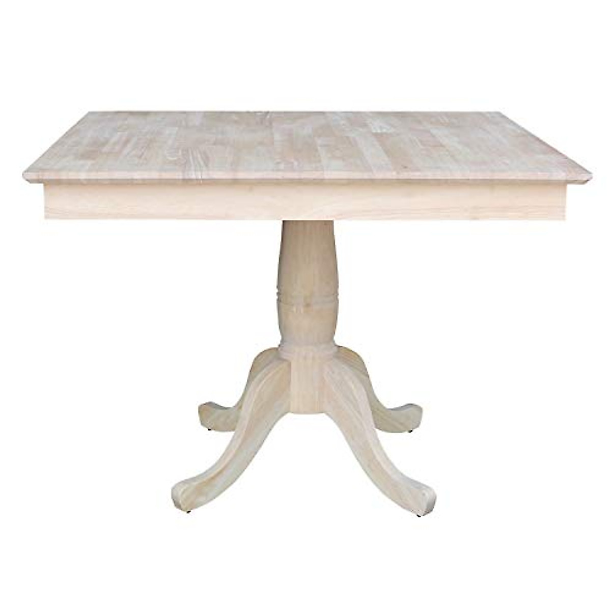 International Concepts 36" x 36" Natural Solid Wood Square Top Pedestal Table - 29.9" Height