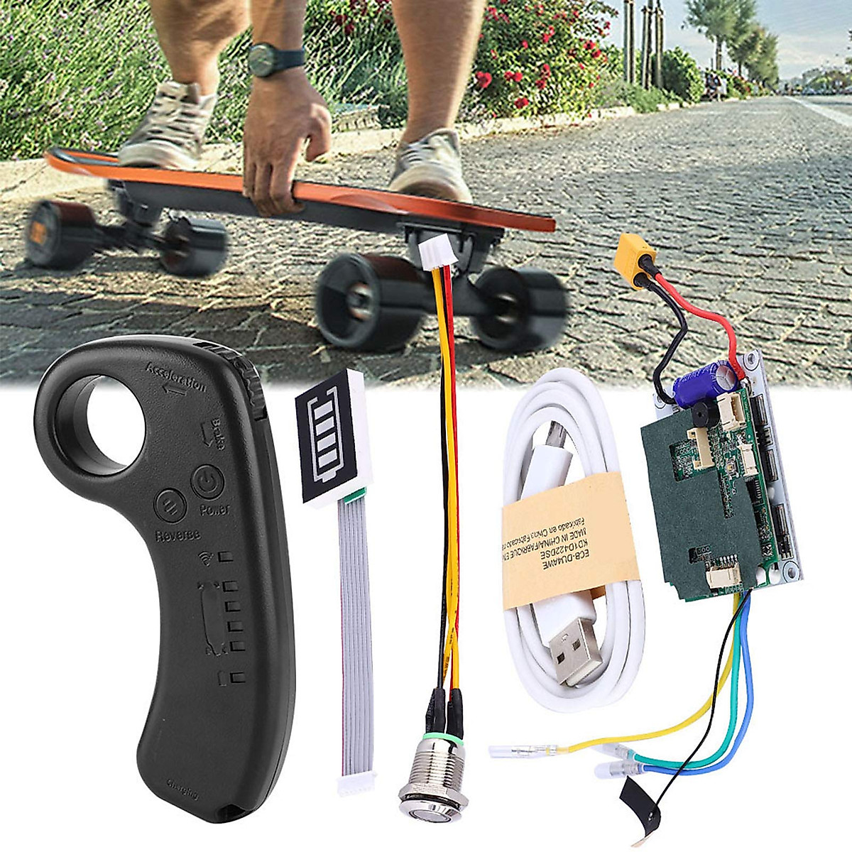 Enrilior Electric Skateboard,Longboard Single Drive ESC Substitute Control Mainboard with Remote