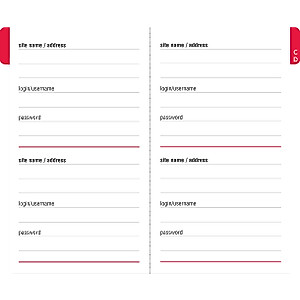 Pocket-Sized Internet Address & Password Logbook (removable cover band for security)