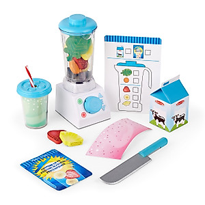 Melissa & Doug Smoothie Maker Blender Set with Play Food - 22 Pieces - Play Blender Mixer Toy for Kids Kitchen Ages 3+