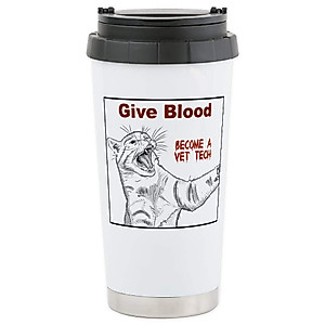 CafePress Give Blood Tech Stainless Steel Travel Mug Stainless Steel Travel Mug, Insulated 20 oz. Coffee Tumbler