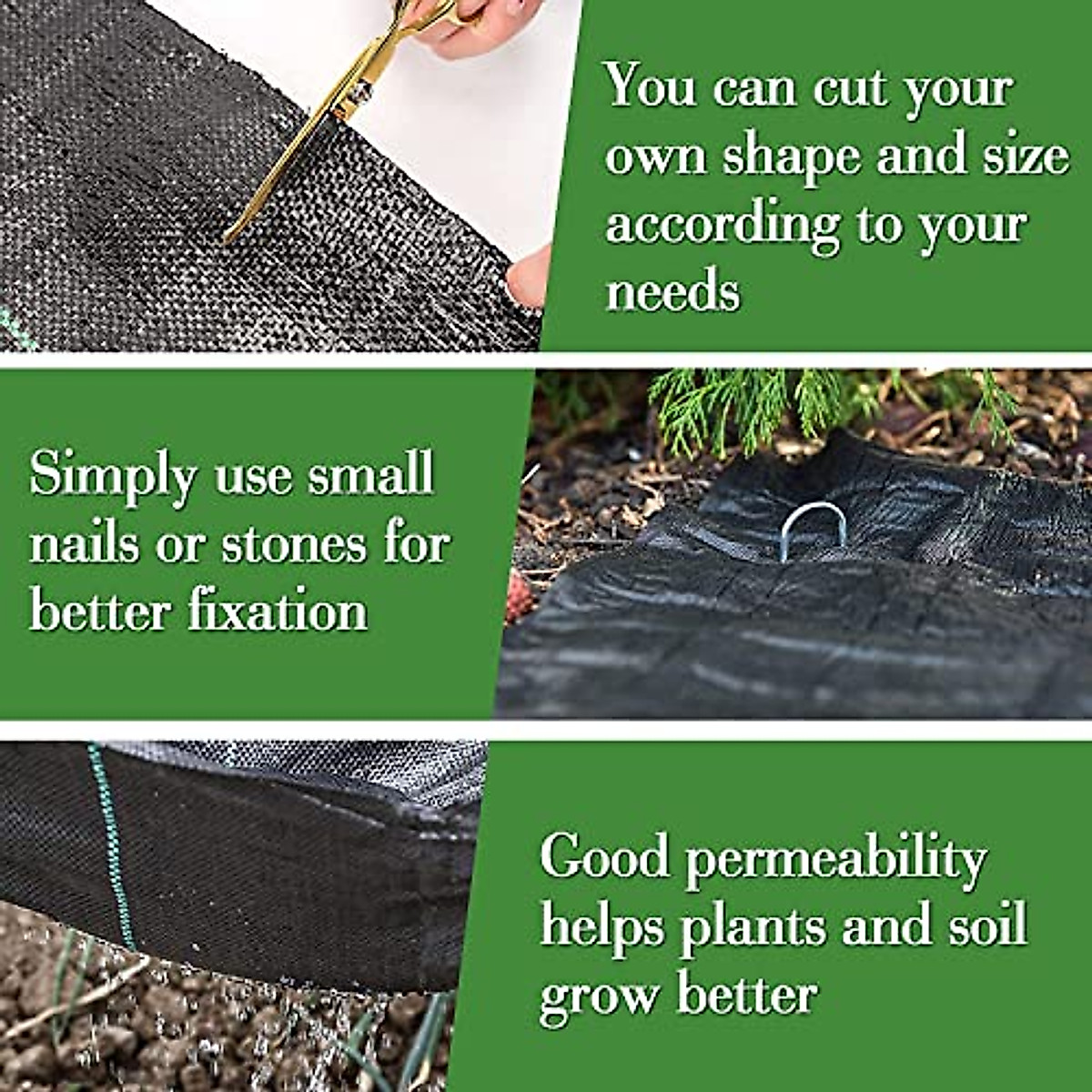 4ft x 100 ft Weed Barrier Landscape Fabric Heavy Duty Weed Control Fabric Eco-Friendly Ground Cover Weed Cloth