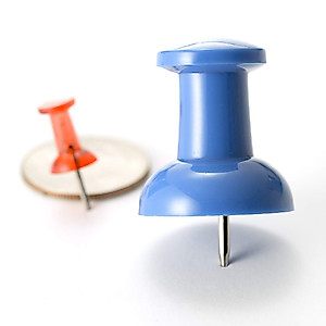 Officemate Giant Push Pins, 1.5" Assorted Colors, 2 Tubs of 12 (92905)