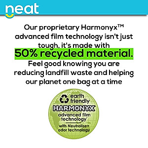 Neat Tall Kitchen 30 Gallon Drawstring Trash Bags - (25 COUNT) - Triple Ply Fortified, Eco-Friendly 50% Recycled Material, Neutralize+ Odor Technology, Reversible Black and White Garbage Bags