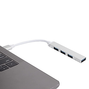 4 Port USB3.0 Hub, Aluminum Alloy Adapter Converter UltraHigh Speed Splitter Support for Windows XP/Vista/7/8 OS X