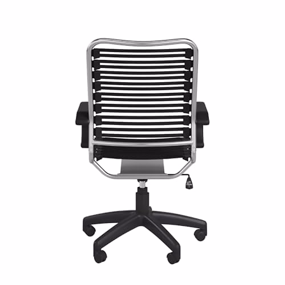 Euro Style Black Bungie/Aluminum Allison Rolling Office Chair - Modern High Back Adjustable Desk Chair with Wheels/Armrests for Work, Study, Gaming