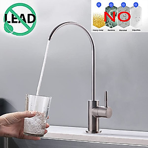 AZOS Water Filter Faucet Stainless Steel Reverse Osmosis Faucet RO Faucet Water Filtration System Non-Air-Gap Drinking Water Beverage Faucet, Brushed Nickel