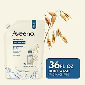 Aveeno Skin Relief Body Wash, Fragrance Free, Refill, 36 Fl. Oz Skin Relief Fragrance-Free Moisturizing Body Wash
