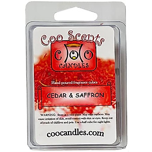 6 Pack Highly Scented Soy Blend Candle Wax Bar Melts - Woodsy Fall Outdoor Pack - Cedar Wood, Cedar & Saffron, Campfire Smoke, Apples & Oak, Frosty Pine, Autumn Warmth