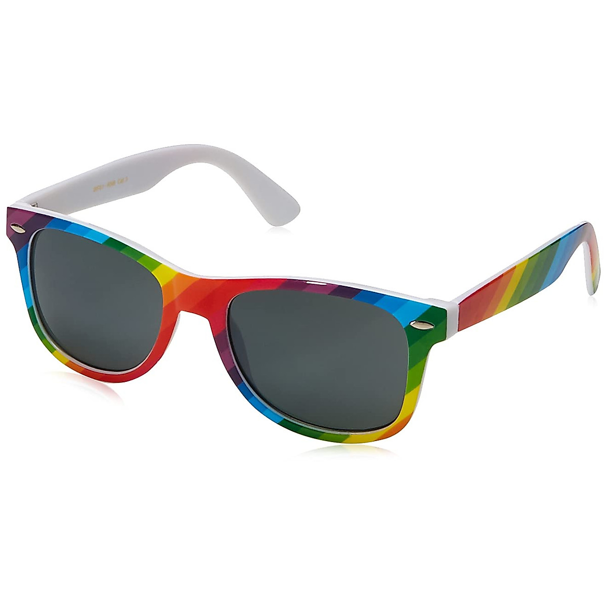Retro Optix Sunglasses Classic 80's Vintage Style Design (Rainbow, Smoke)