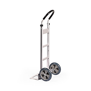 HaulPro Heavy Duty Hand Truck with Horizontal Loop Handle - Aluminum Dolly Cart for Moving - 500 Pound Capacity - 10" Rubber Wheels - 50.25" H x 17.5" W with 17.75" x 9" Die Cast Nose Plate