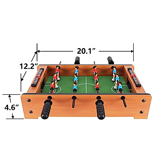 WIN.MAX Mini Foosball Table (Upgrade) 20-Inch Foosball Table Adult Size Top Football/Soccer Game Table for Kids Easy to Store