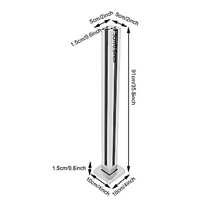 Heavy Duty Glass Railing Post End Post,Glass Panel Post/Railing Post 25.6‘’/35.8”, Durable 304 Stainless Balustrade Post Steel, Balustrade for Balcony Deck Stairs for Concrete, Porch Steps (35.8")