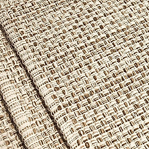 Sweet Home Collection 100% Cotton Placemats for Dining Room Rectangle Two Tone Woven Fabric 13" x 19" Soft Durable Table Mat Set, Set of 6, Eggshell
