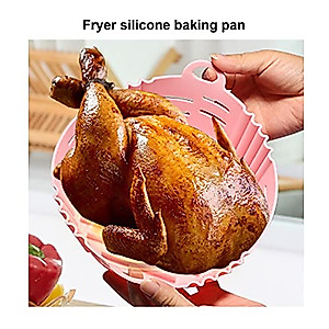 DAUERHAFT Air Fryer Silicone Liner, Washable Oilproof Air Fryer Insert Food Grade for Kitchen(Pink)