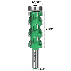KOWOOD PRO Flush Trim Router Bit(20 Flutes) 1/2"Shank,2-3/4"Cut Length