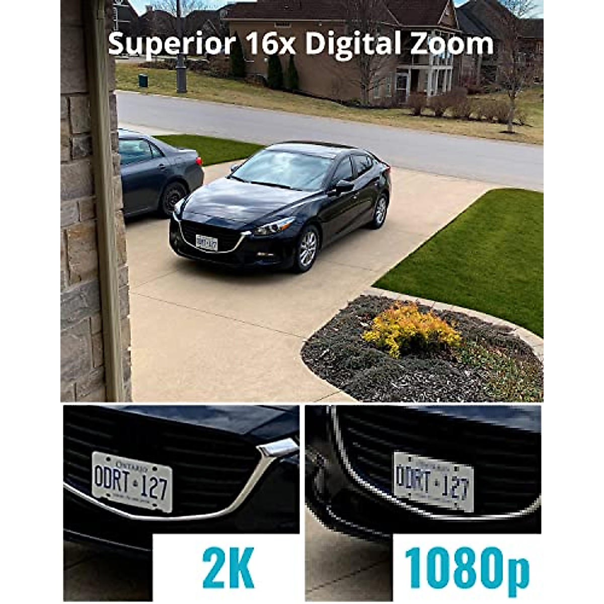 Defender Guard Pro 2K WiFi. Plug-in Security Camera with Color Night Vision, Two-Way Talk, Smart Human Detection, Spotlight & Siren (2 Cameras, 32GB)