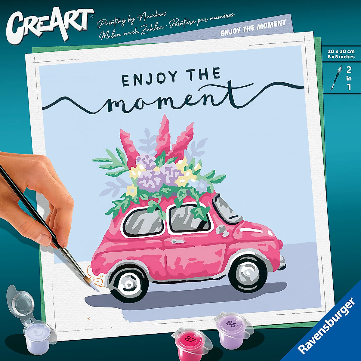 Ravensburger CreArt Enjoy The Moment Paint by Numbers Kit for Adults - Painting Arts and Crafts for Ages 12 and Up