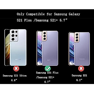 phylla Compatible with Samsung Galaxy S21+ Plus 6.7” 5g Case,Luxury Plating Cute Love Heart Side Small Pattern Phone Case,Full Camera Protection Soft Silicone Shockproof Bumper Cover (Black)