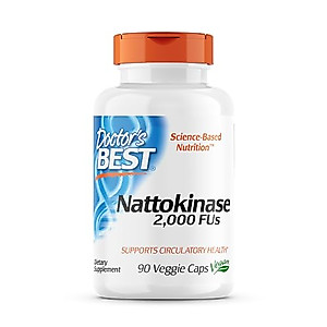 Doctor's Best Nattokinase - 2, 000 FU of Enzyme, Supports Heart Health & Circulatory & Normal Blood Flow, Non-GMO, Gluten Free, Vegan, 90 VC (DRB-00125)