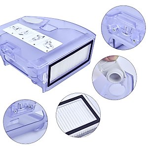 PhoebCynthi 1 Filter and 1 dust bin Suitable for Roborock Q7 MAX/ Q7 MAX+/ T8 Water Tank dust Collection Box, 2-in-1 Water Tank dust Collection Box, dustbin, Cleaning Robot Parts