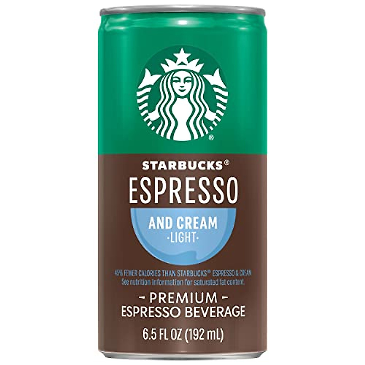 Starbucks Ready to Drink Coffee, Espresso & Cream Light , 6.5oz Cans (12 Pack) (Packaging May Vary)